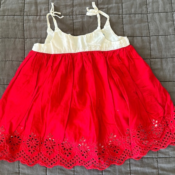GAP | Dresses | 824m Baby Gap Eyelet Red Dress With Cream ...